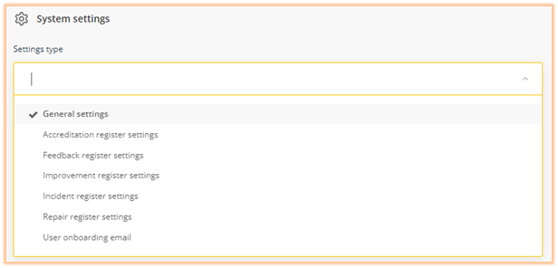 System settings
