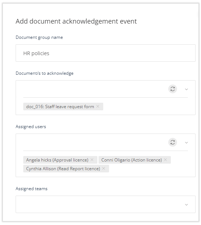 Setting up Document Acknowledgement