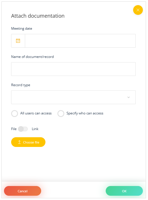 Attaching documentation to meetings