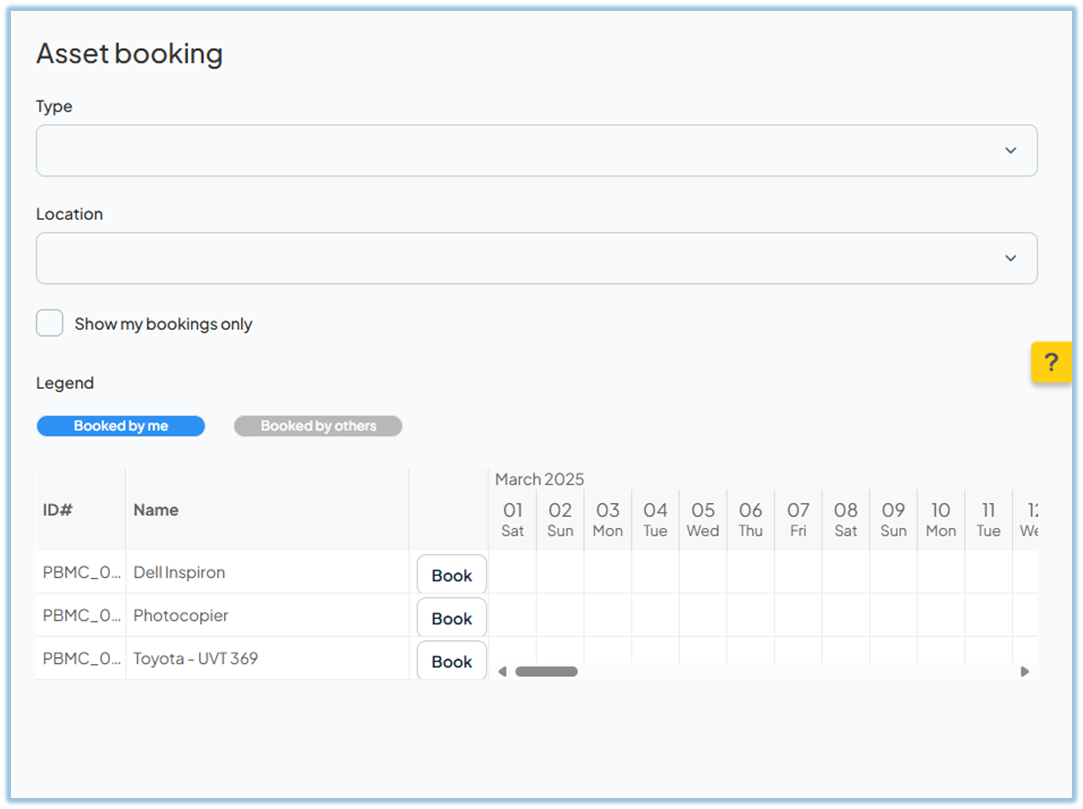 How to book an asset